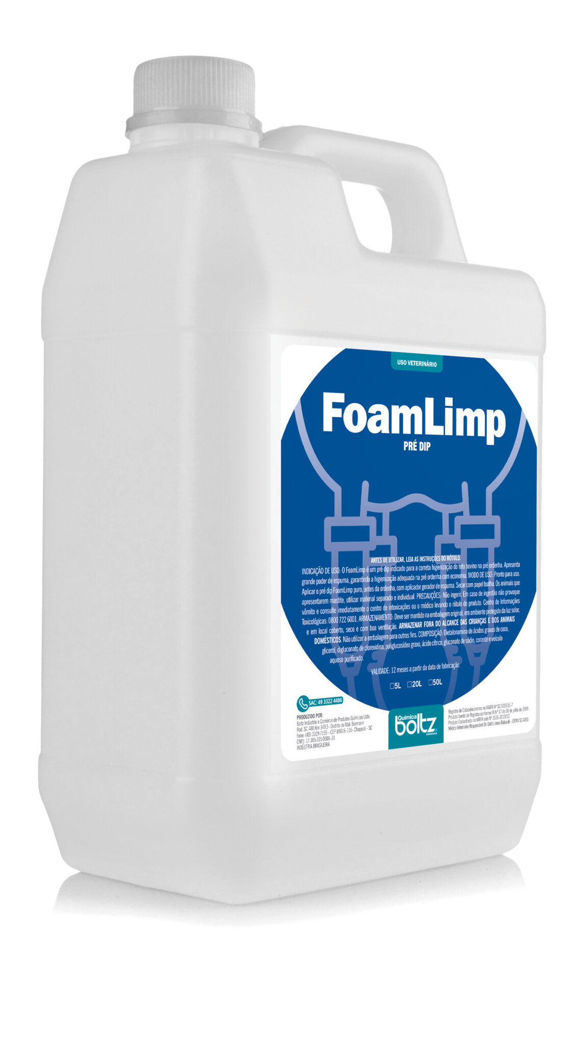 PRE DIP FOAMLIMP 5L e 20L - MRVET - Segurança em saúde Animal
